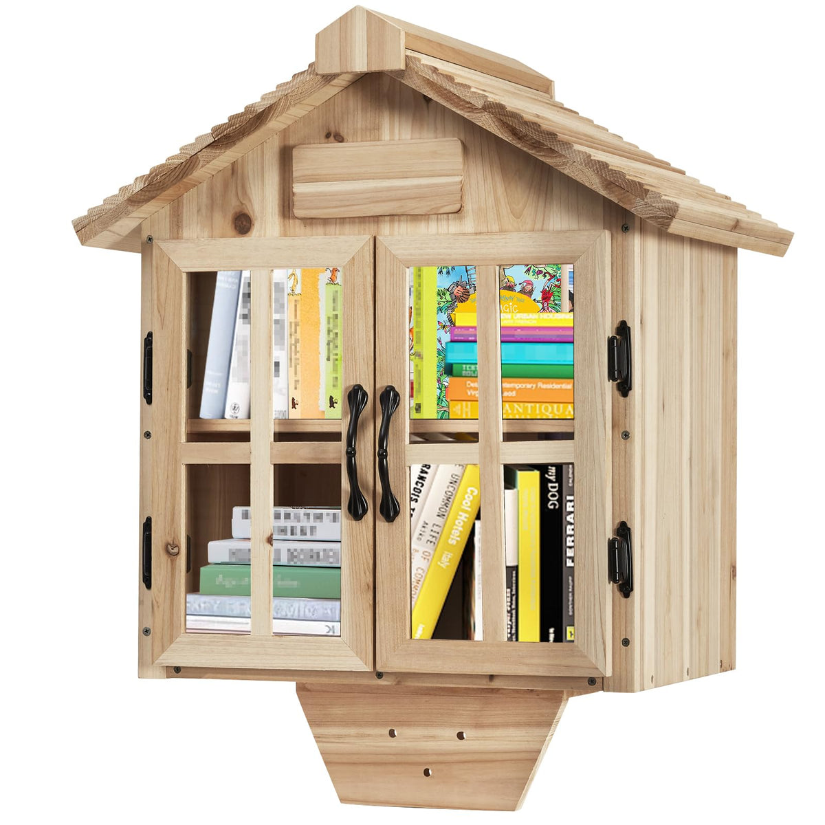 Little Library Box Outdoor Free Library Kit, Double Doors Little Libra ...